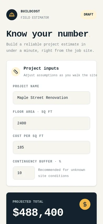 BuildCost Estimator