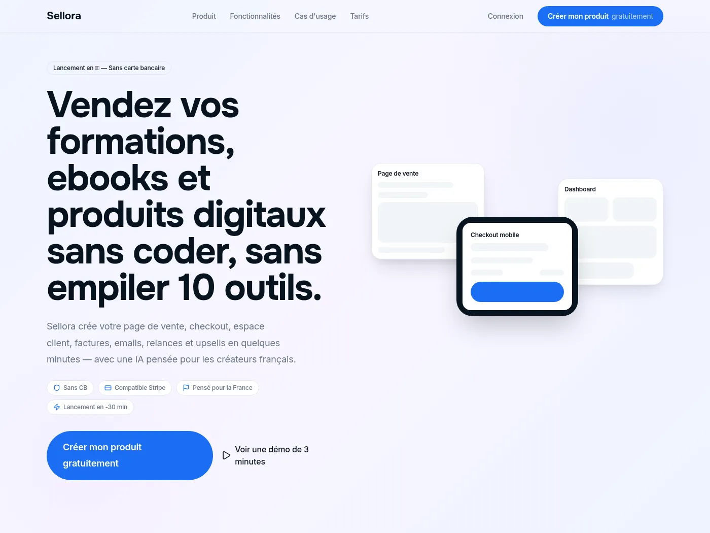 Sellora — French Creator Suite