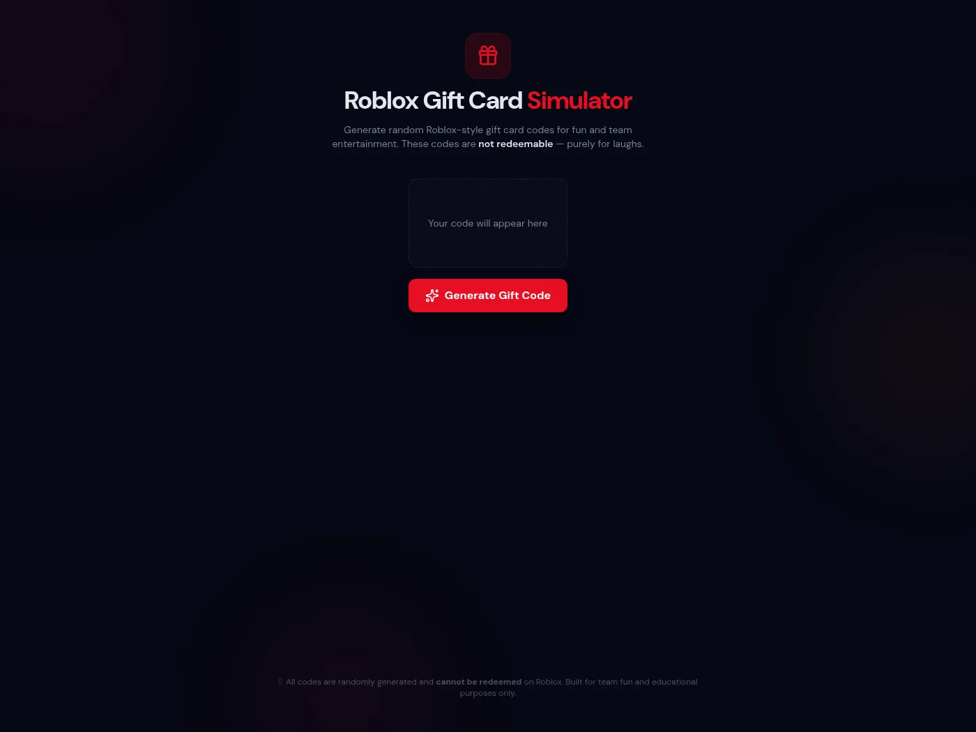 Roblox Gift Card Simulator