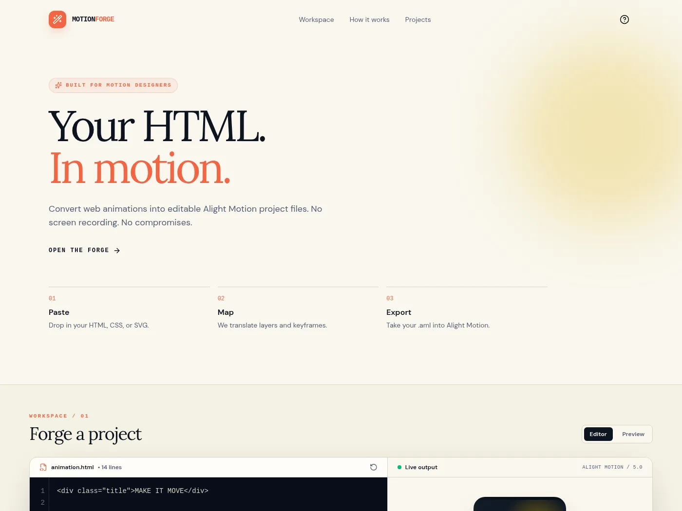 HTML to AlightMotion