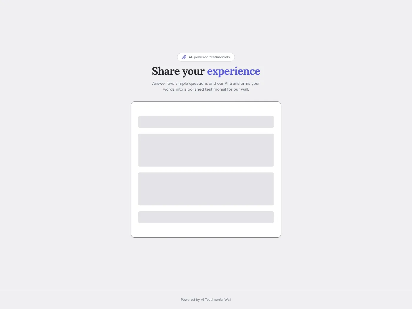 AI Testimonial Wall