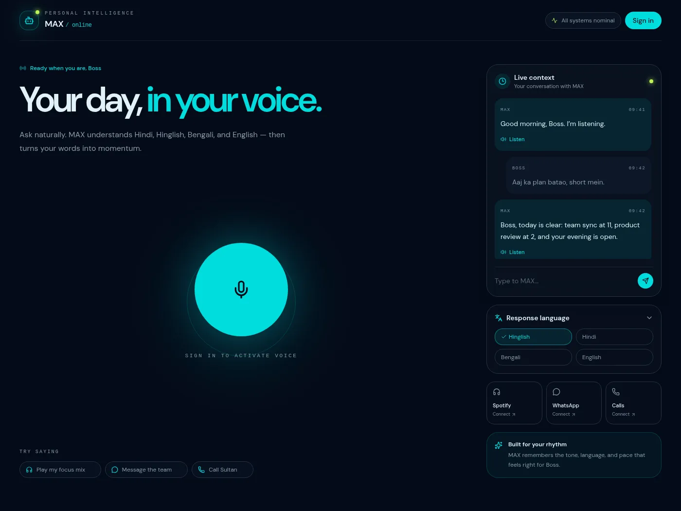 MAX AI Voice Assistant
