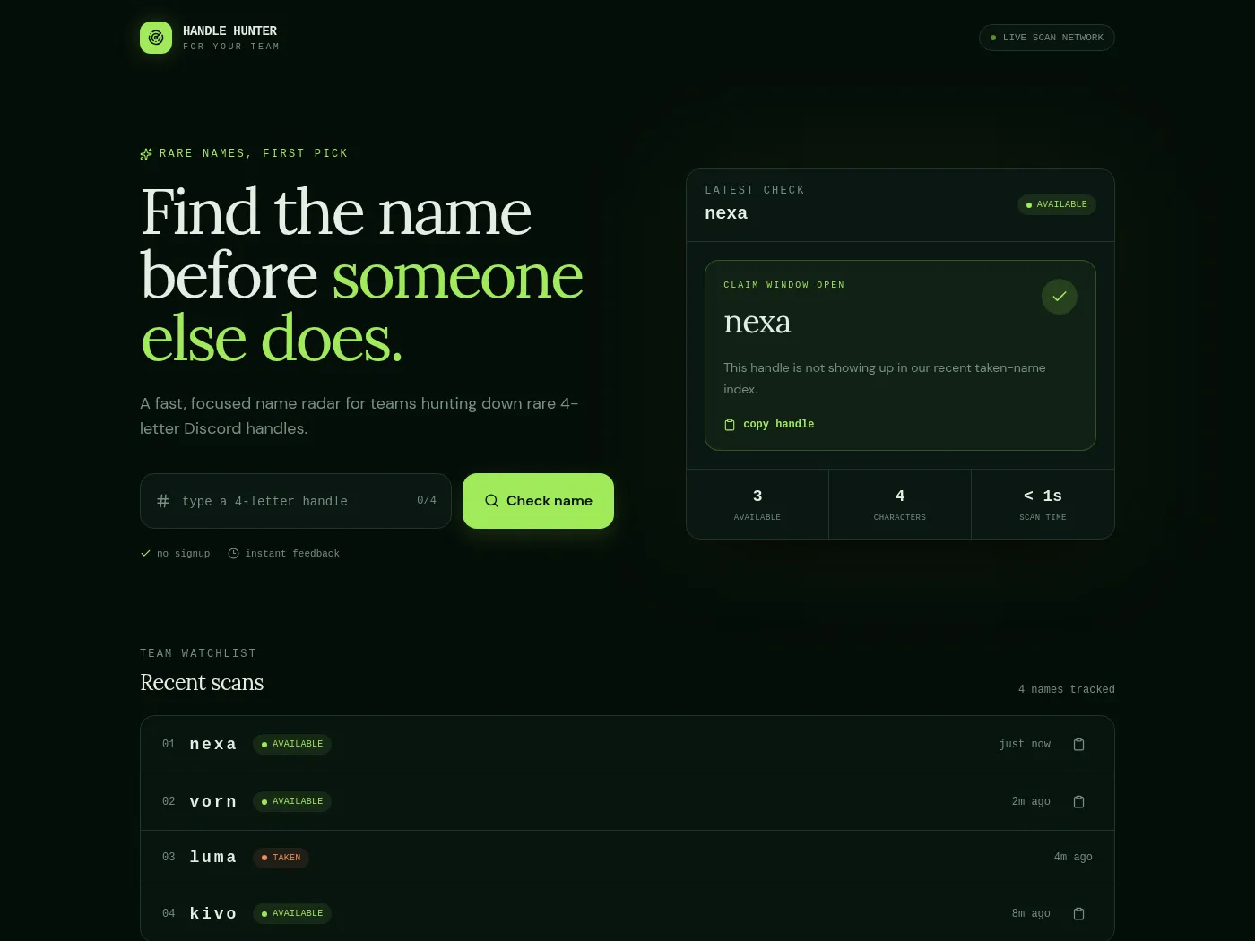 Discord Handle Hunter