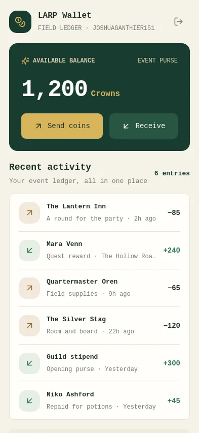 LARP Wallet Mobile