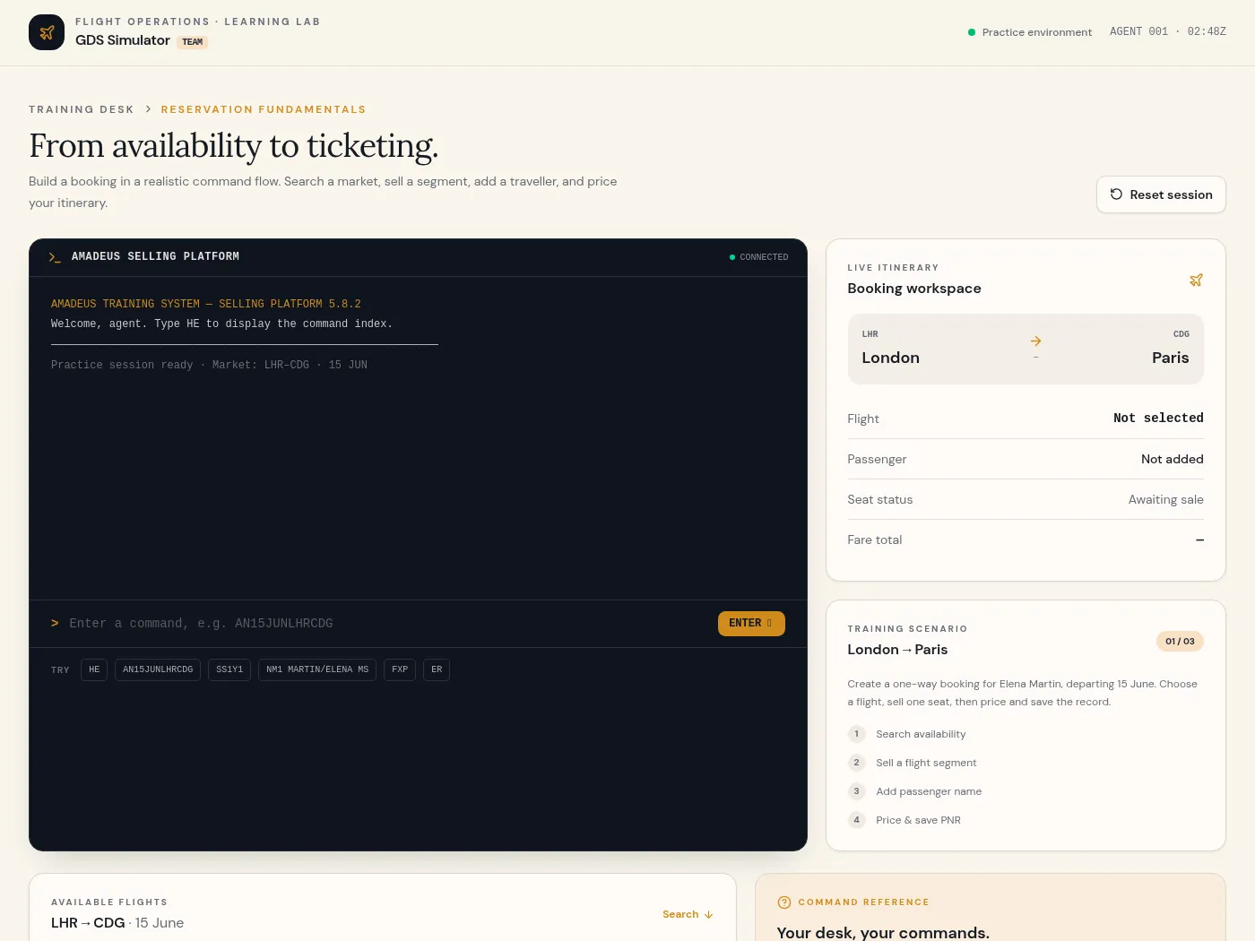 Amadeus GDS Simulator