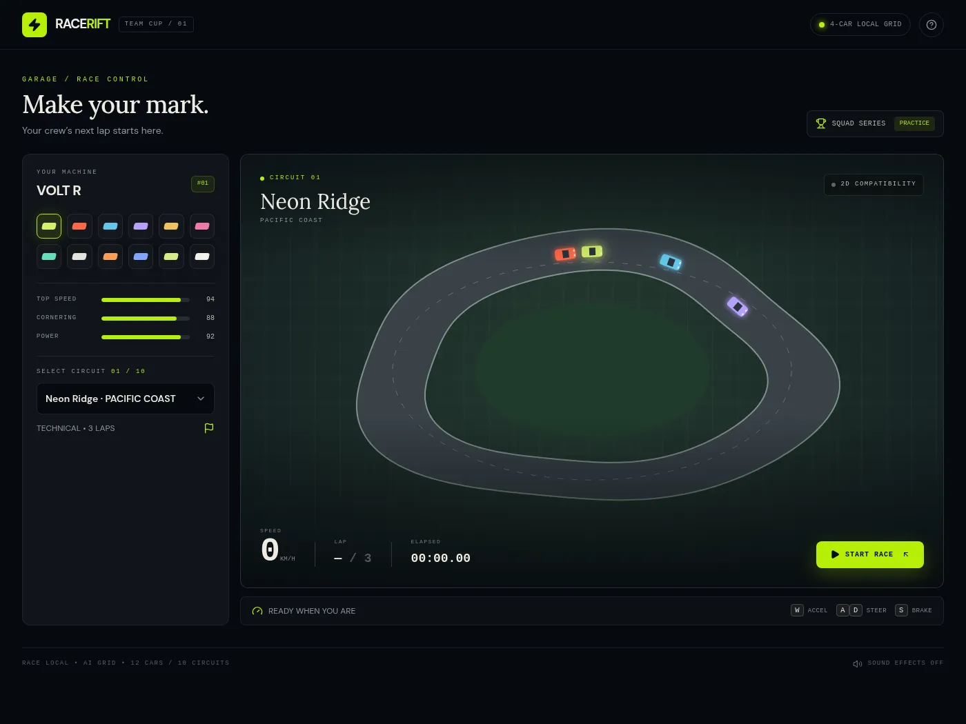 RaceRift WebGL Game
