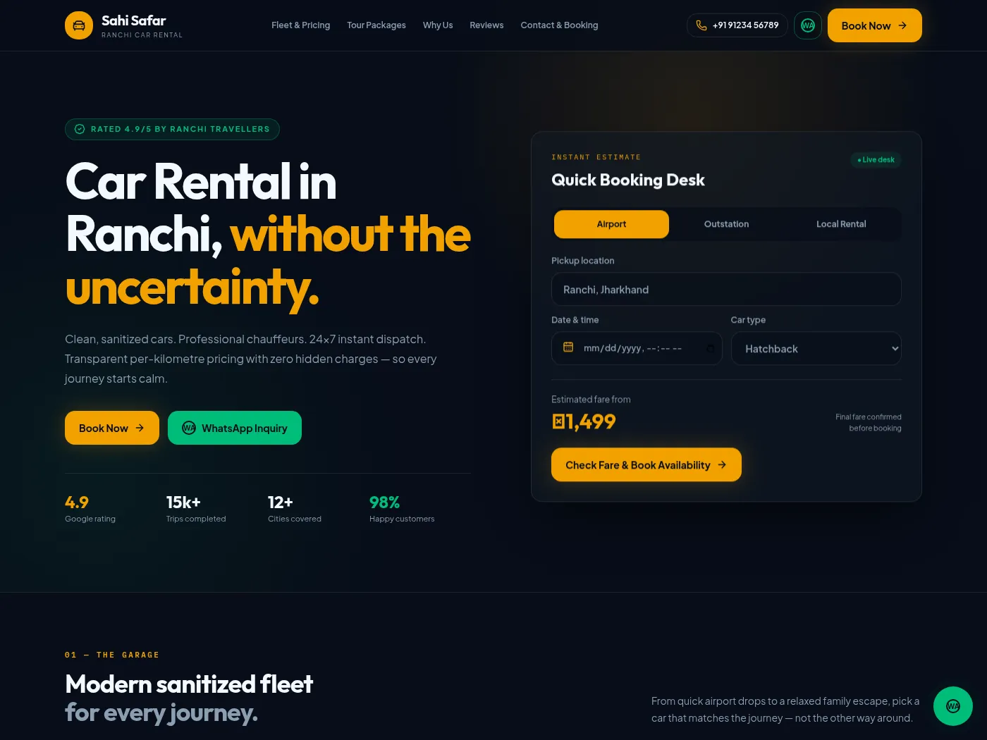 Sahi Safar Landing Website