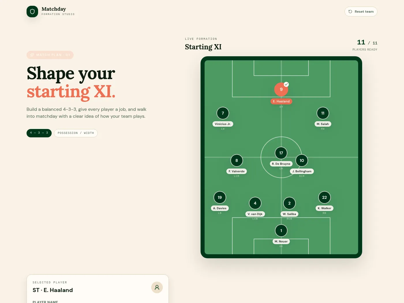 Team Formation Builder
