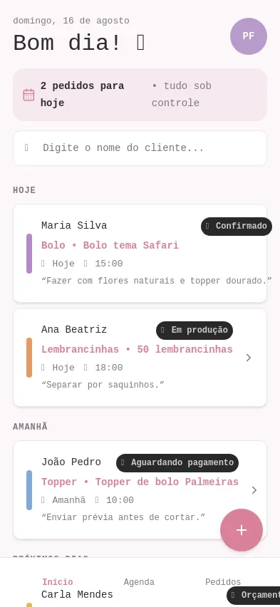 PedidoFácil Agenda