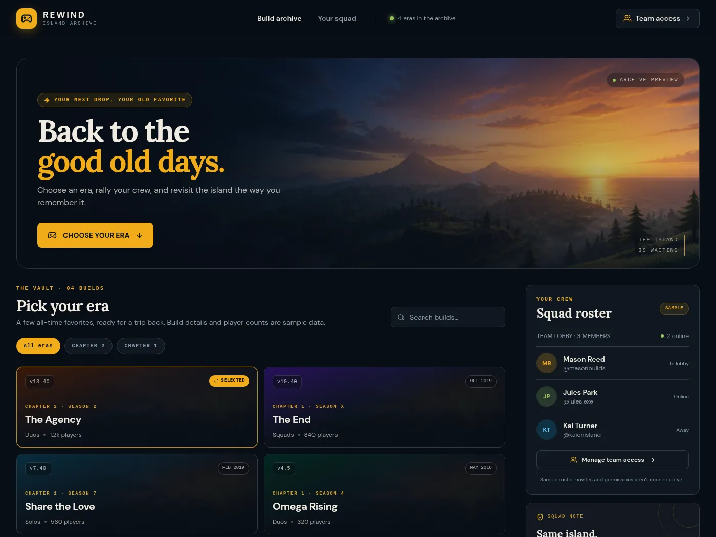 Retro Fortnite Hub