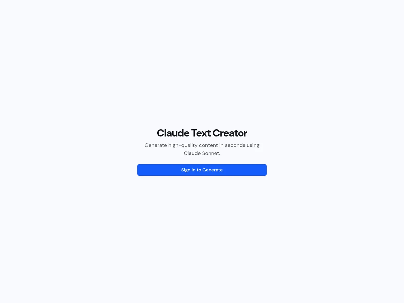 Claude Text Creator