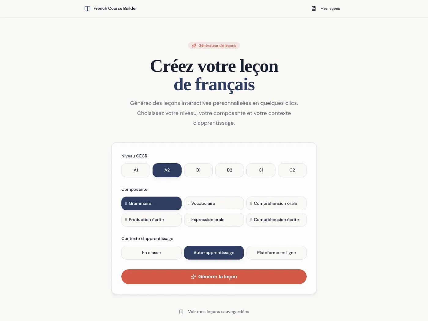 French Course Builder