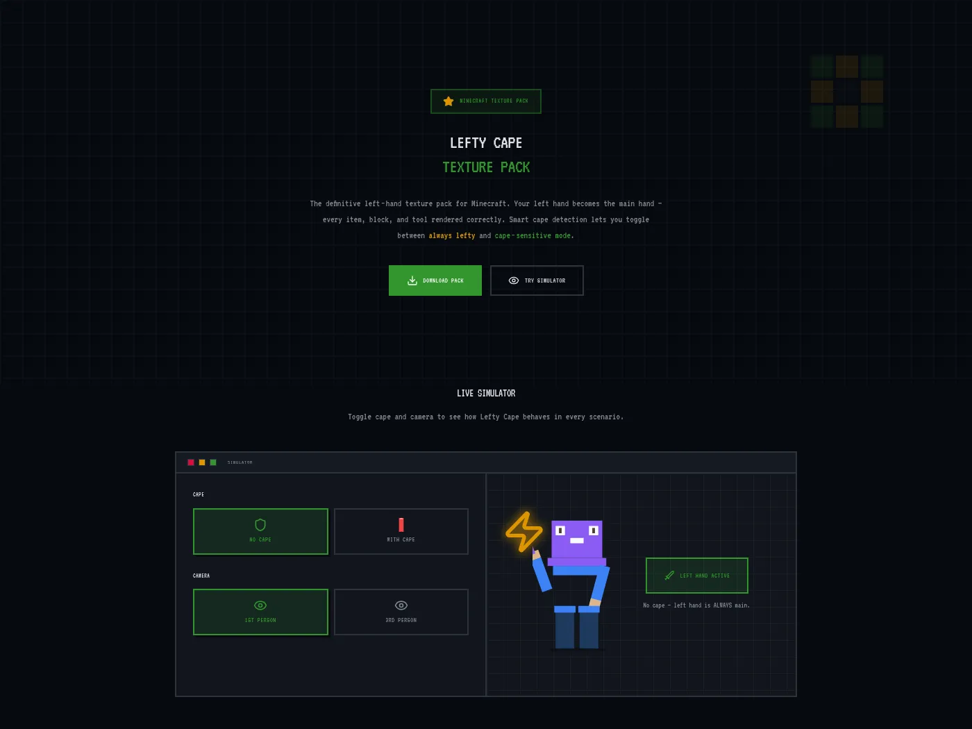 Lefty Cape Texture Pack