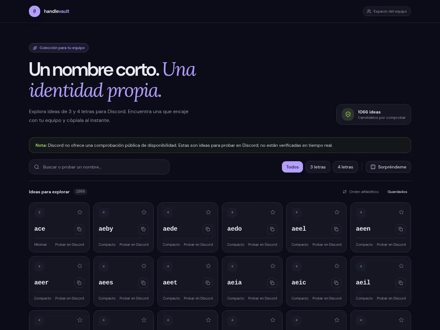 Discord Name Vault