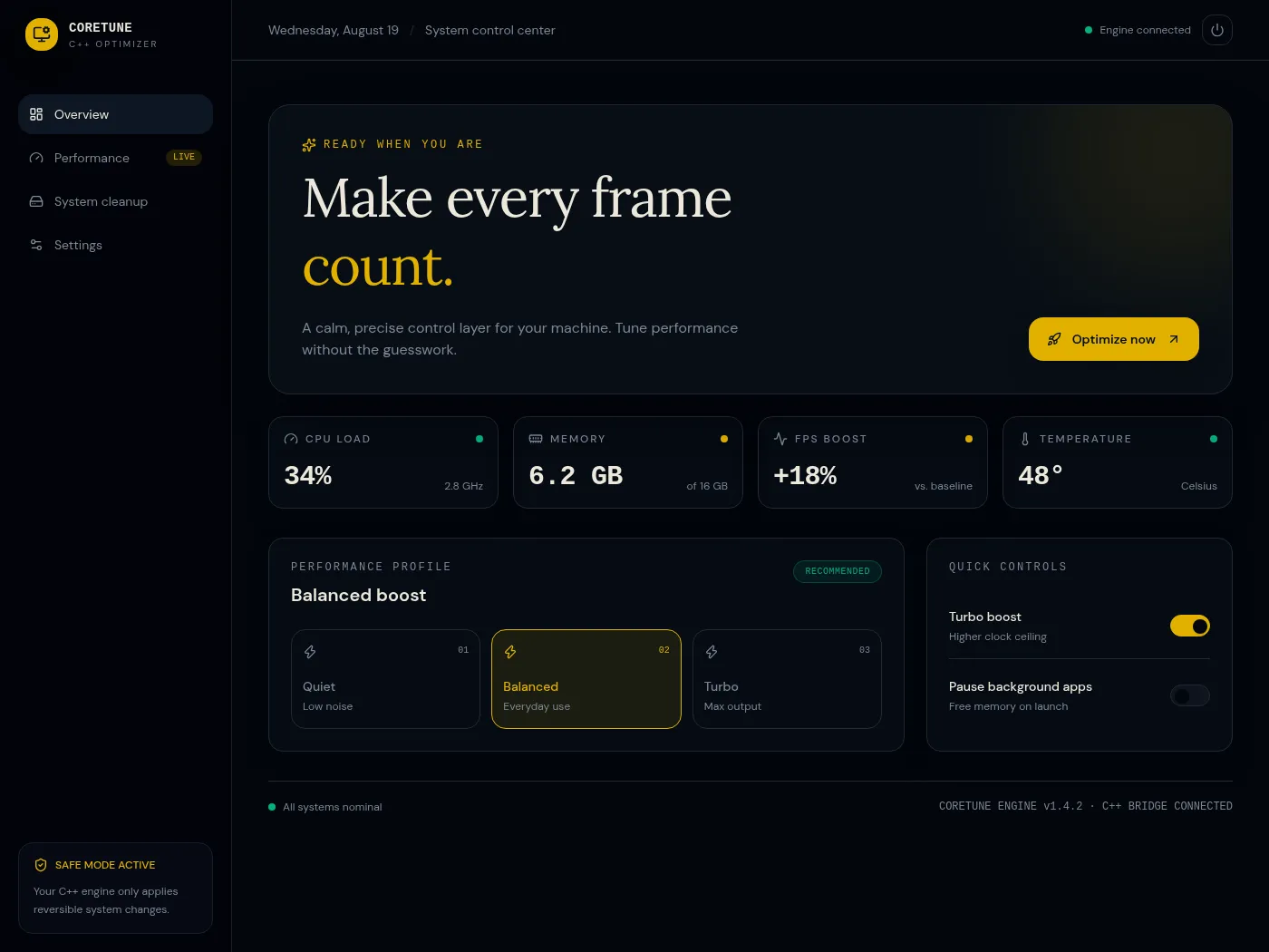 PC Optimizer UI