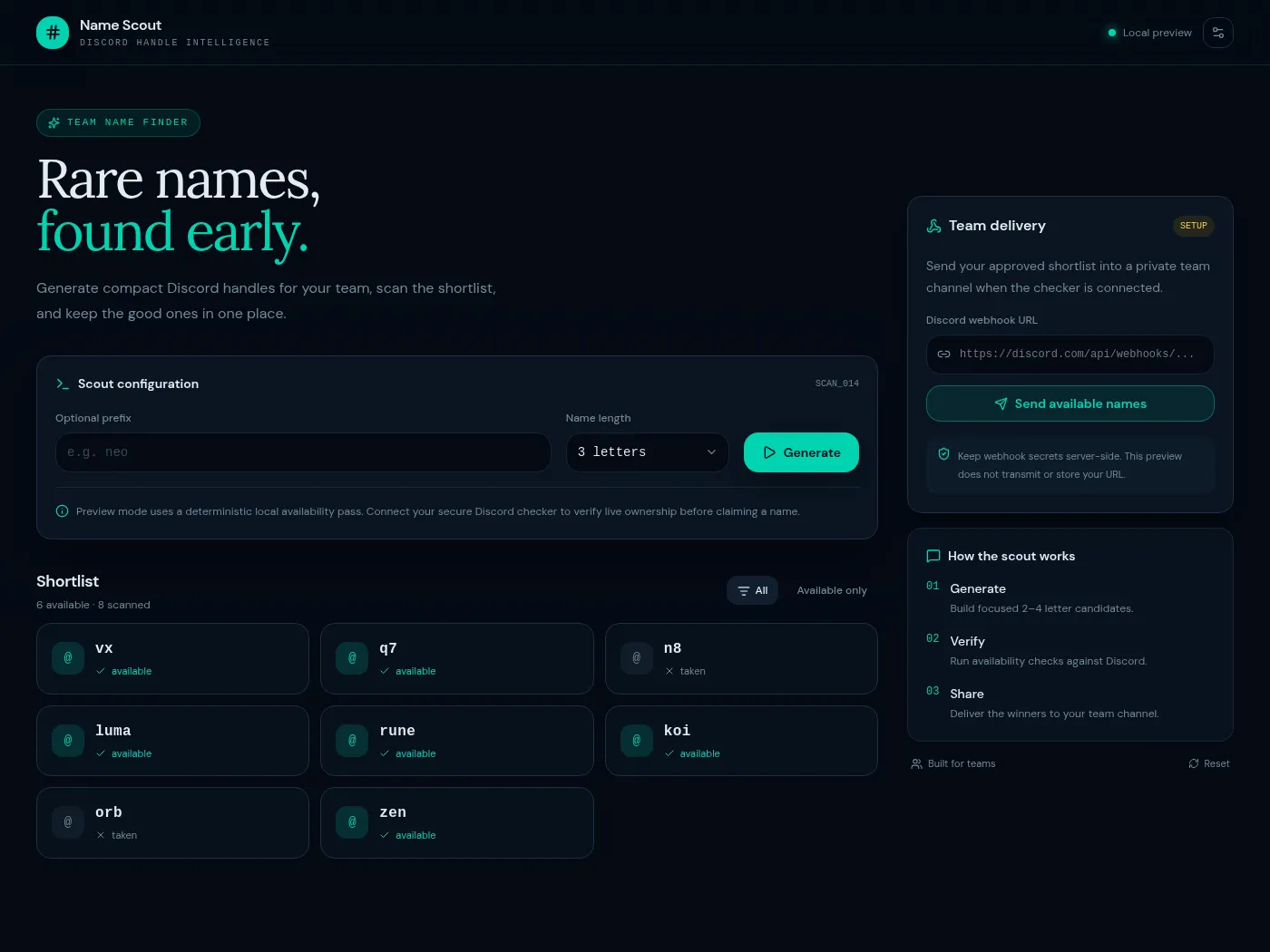 Discord Name Finder