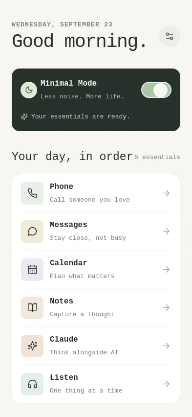 Minimalist Phone Mode