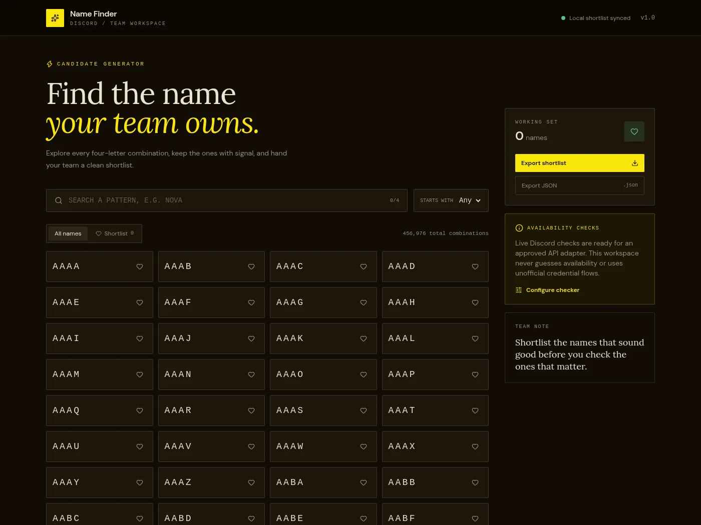 Discord Name Finder
