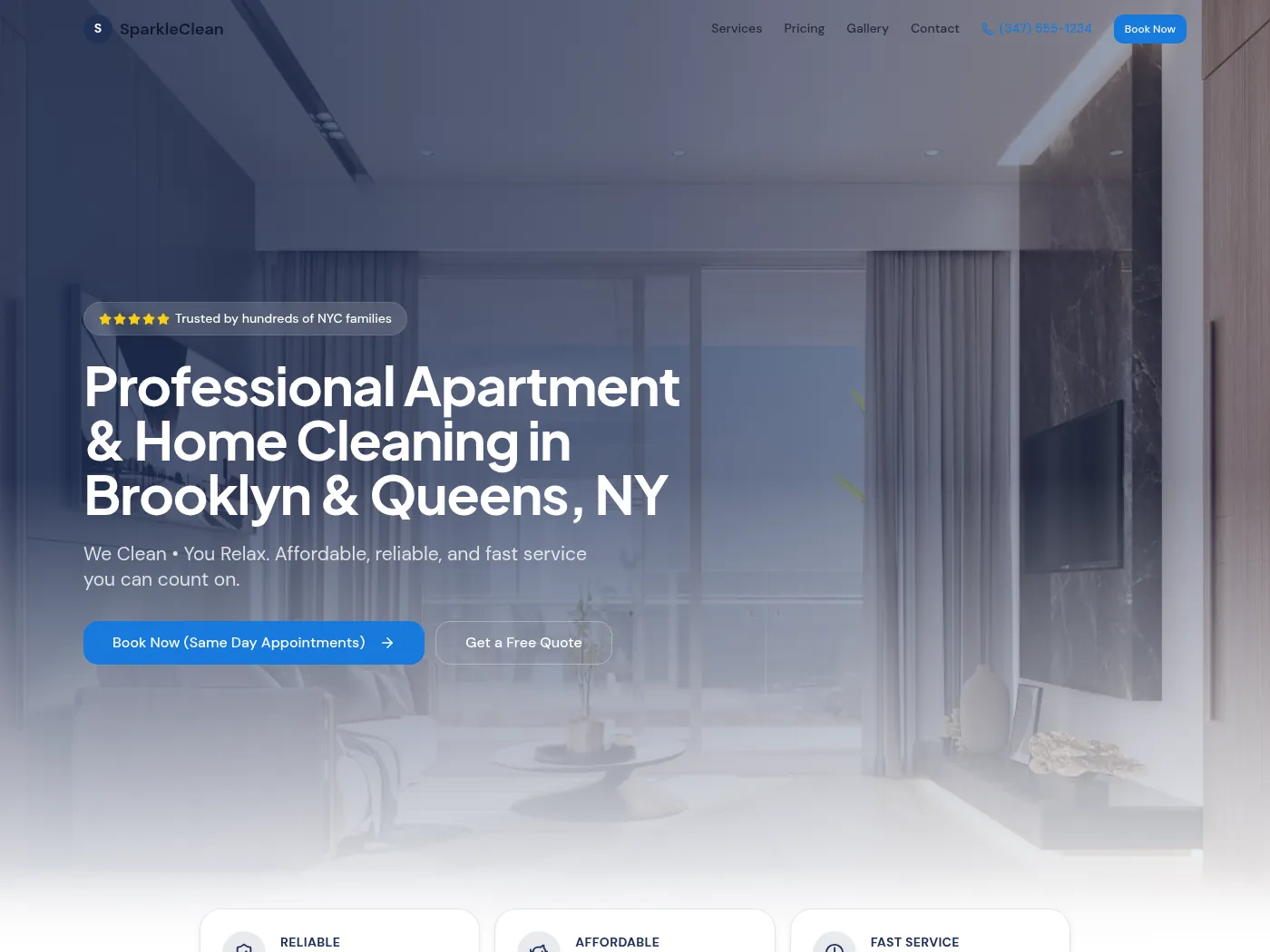 SparkleClean Landing Page