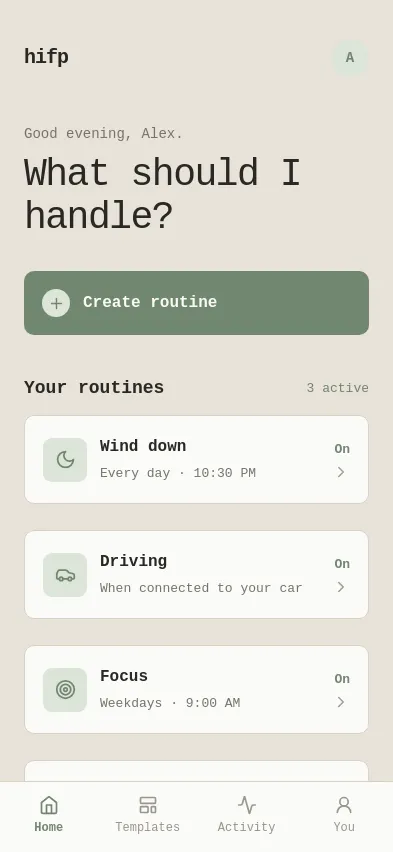 hifp Routines App