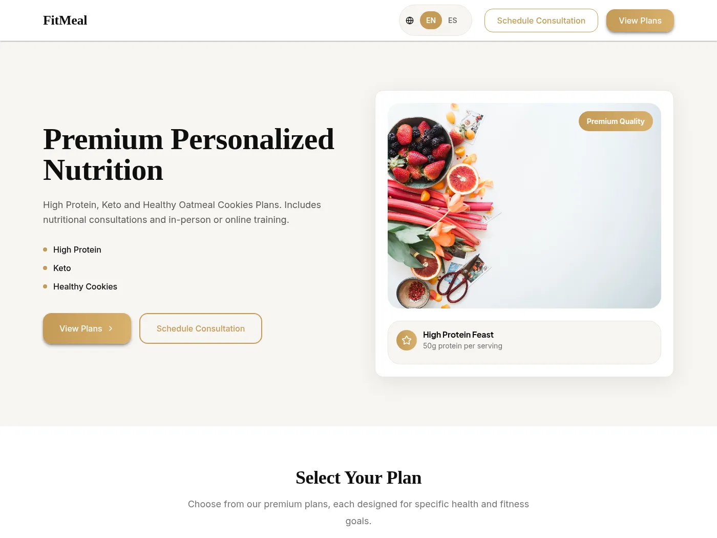 FitMeal Landing Page