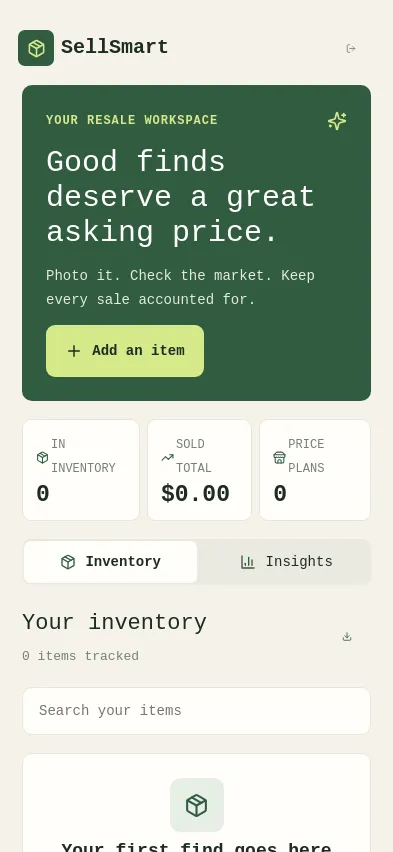 SellSmart Inventory App