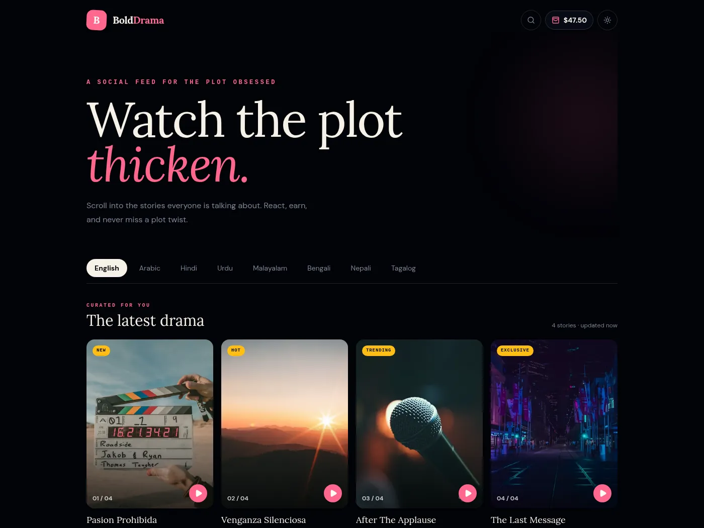 BoldDrama Demo App