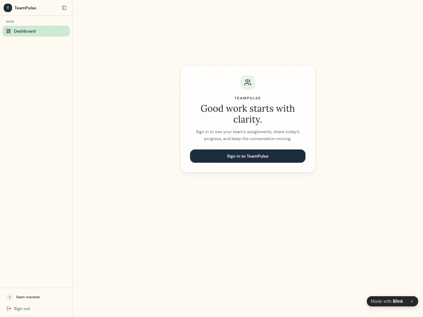 TeamPulse Dashboard