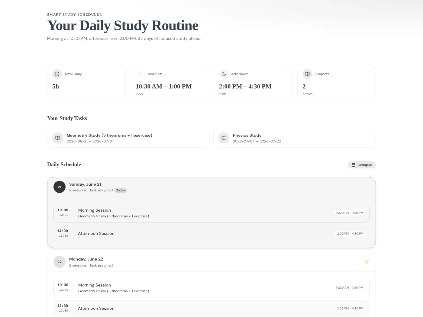 Smart Study Scheduler