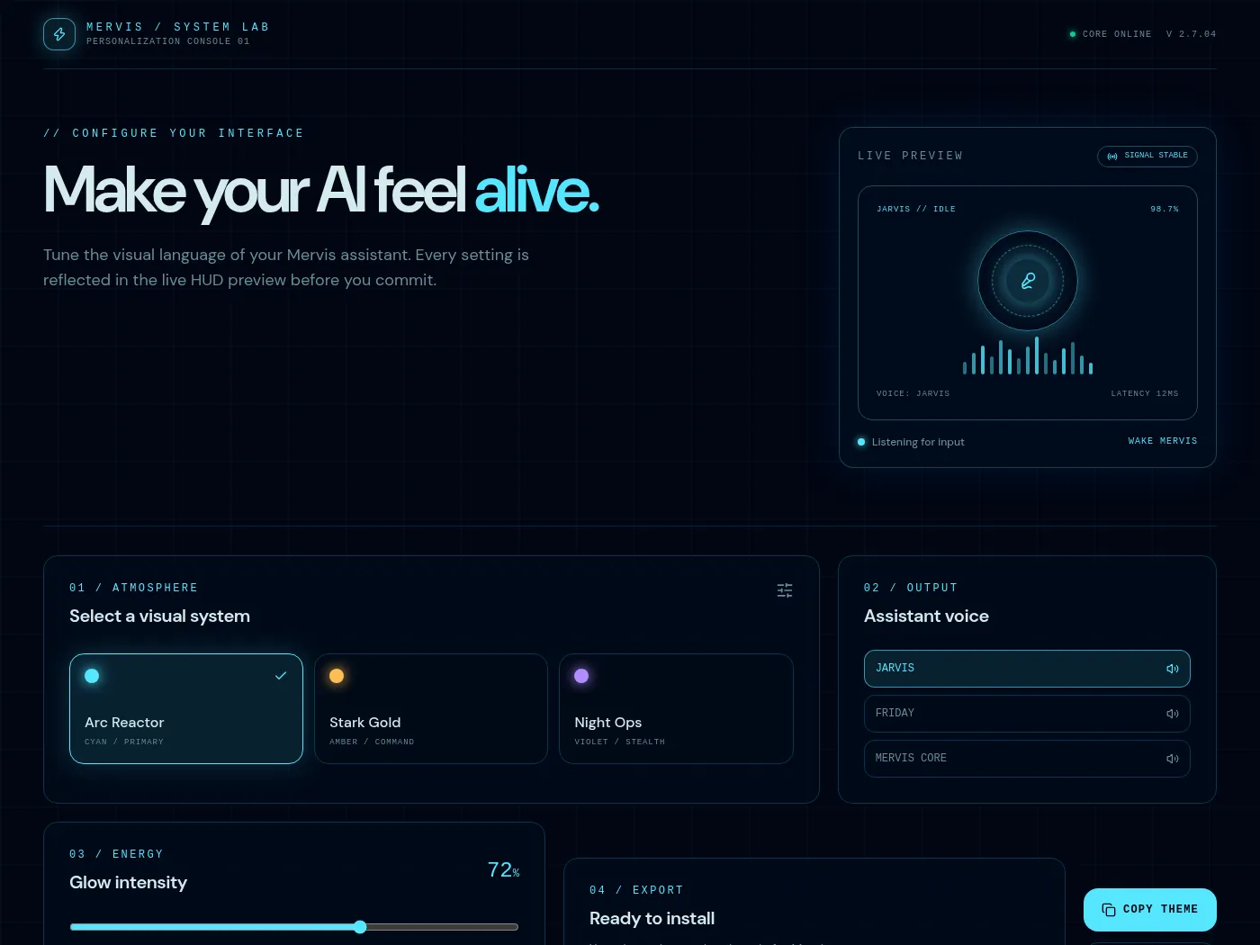 JARVIS HUD Customizer