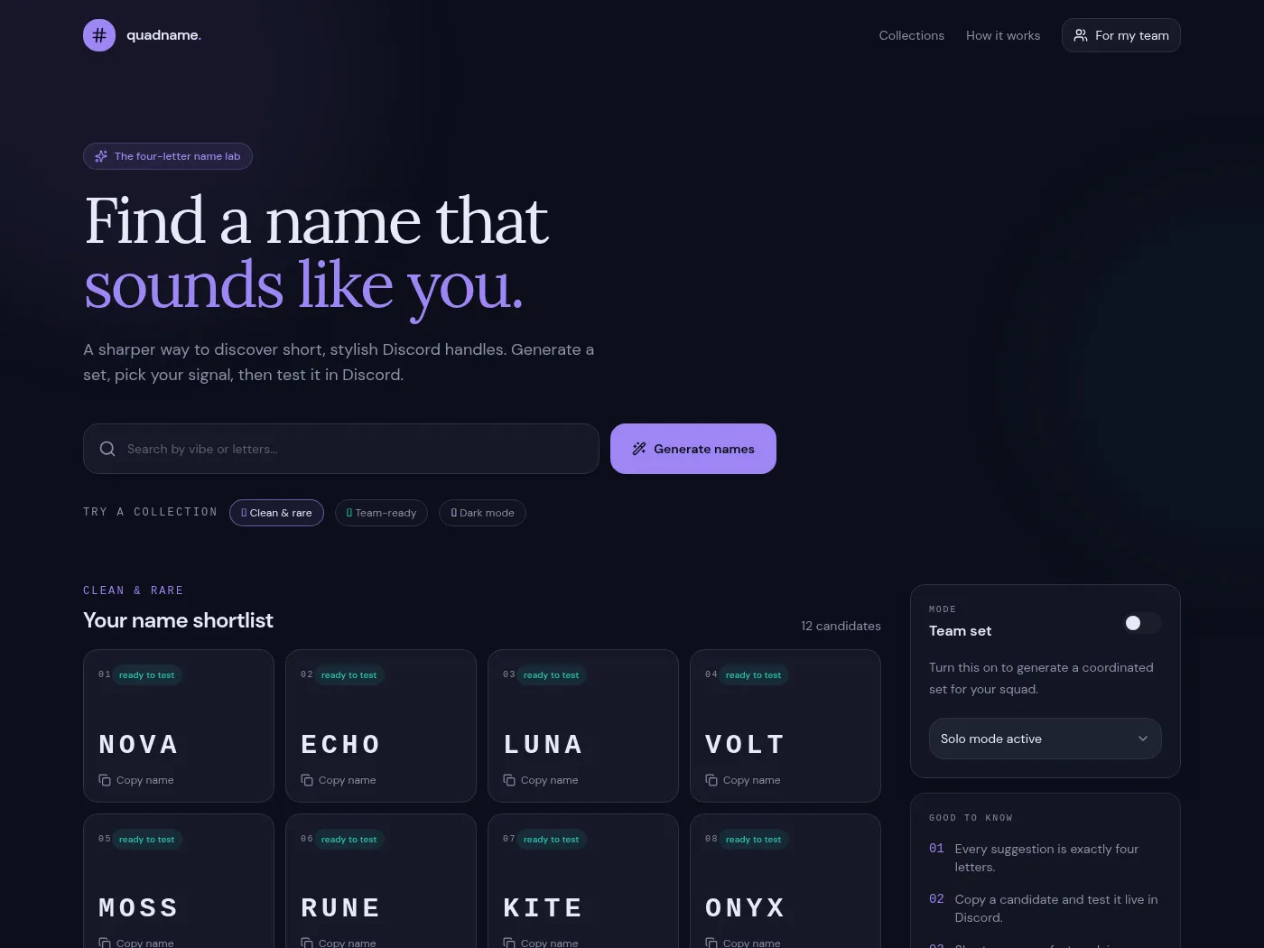 Quadname Finder