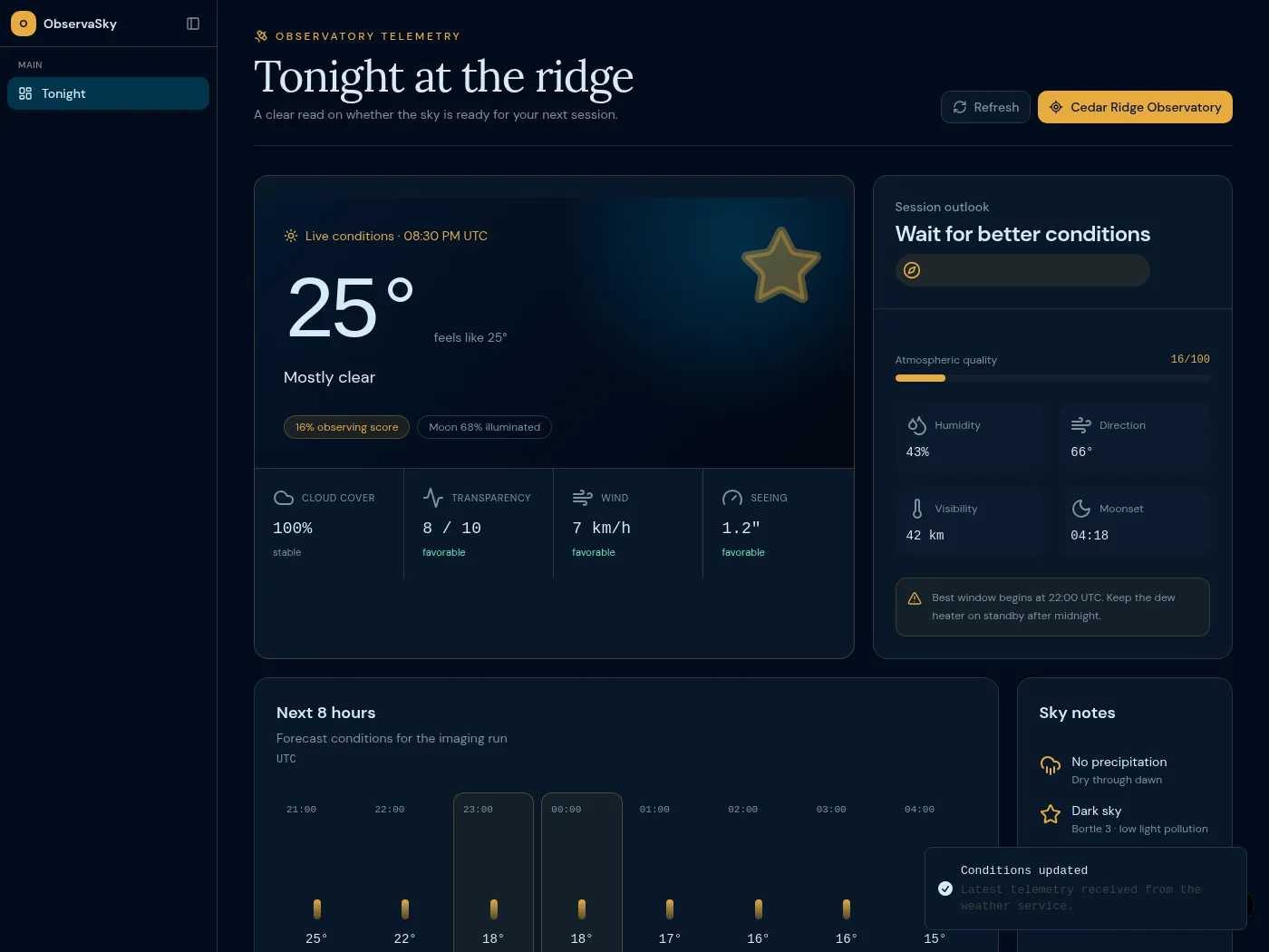 ObservaSky Dashboard