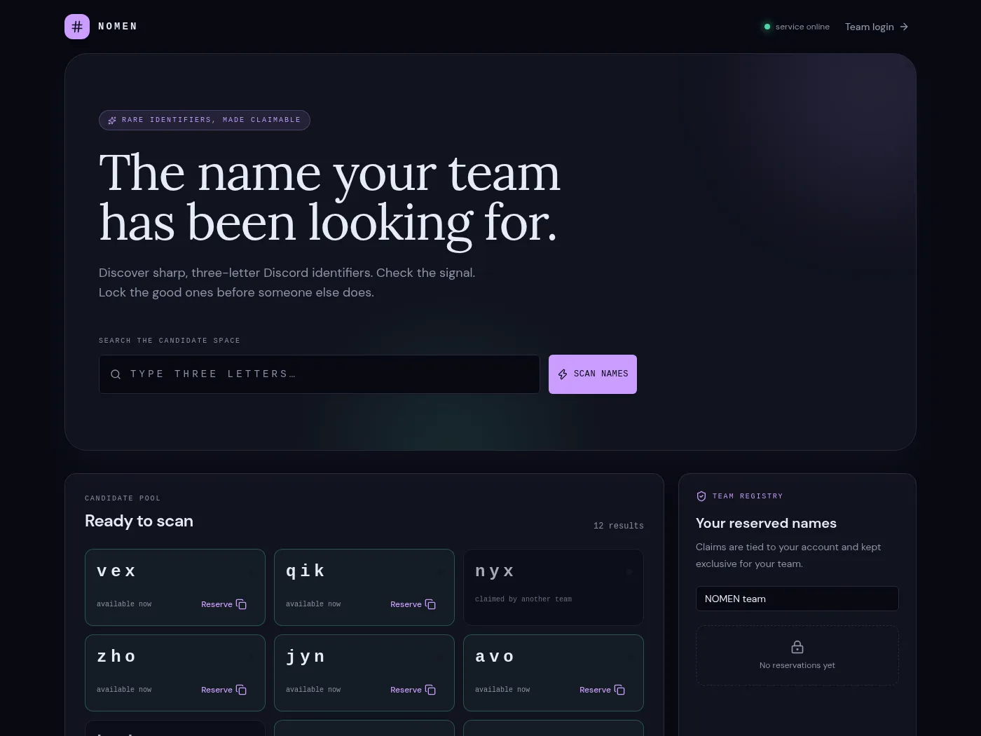 Discord Name Finder