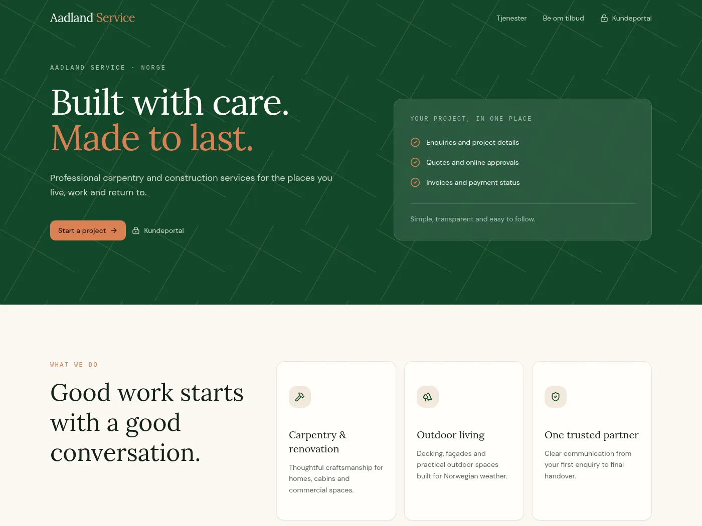 Aadland Service Portal