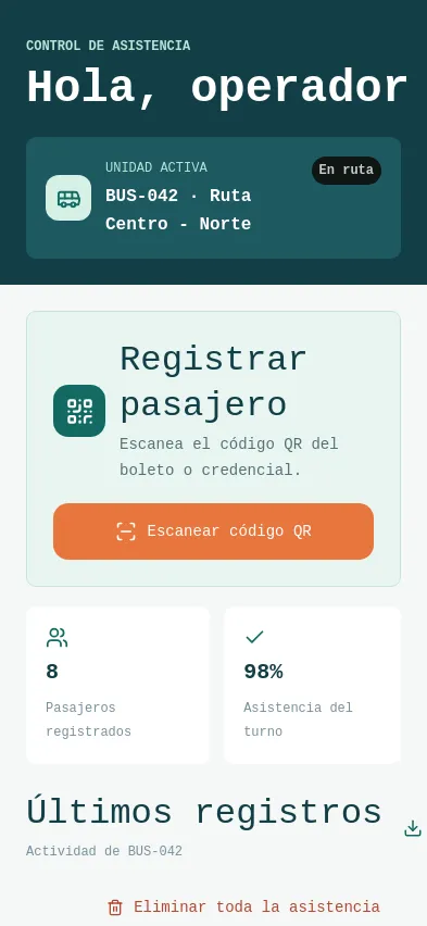 QR Transporte Asistencia