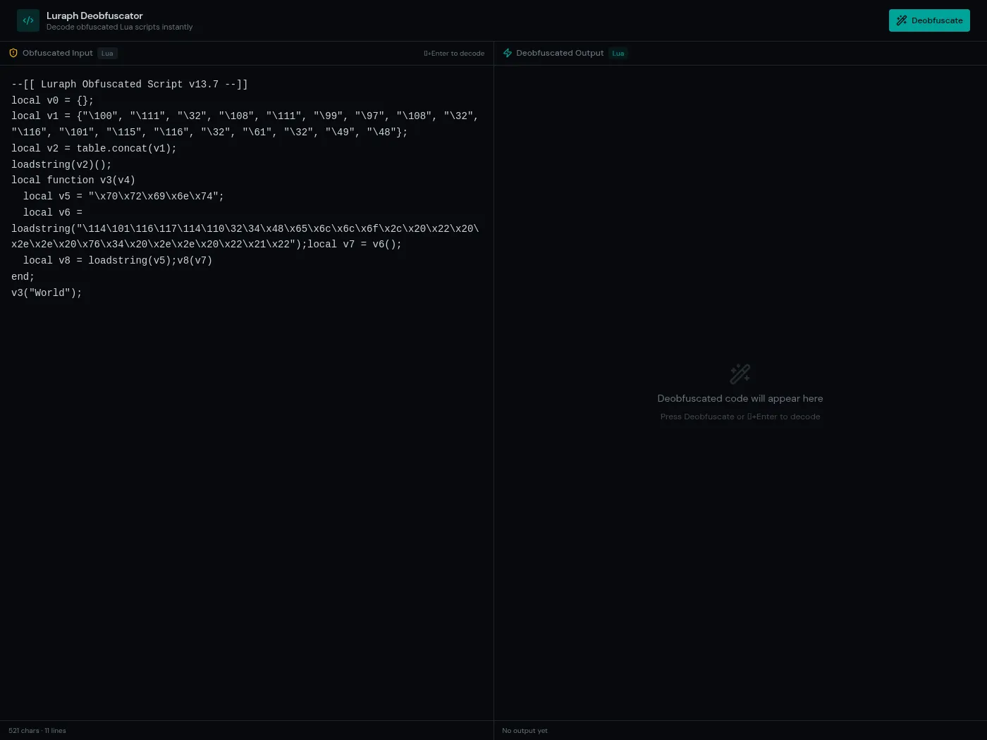 Luraph Deobfuscator