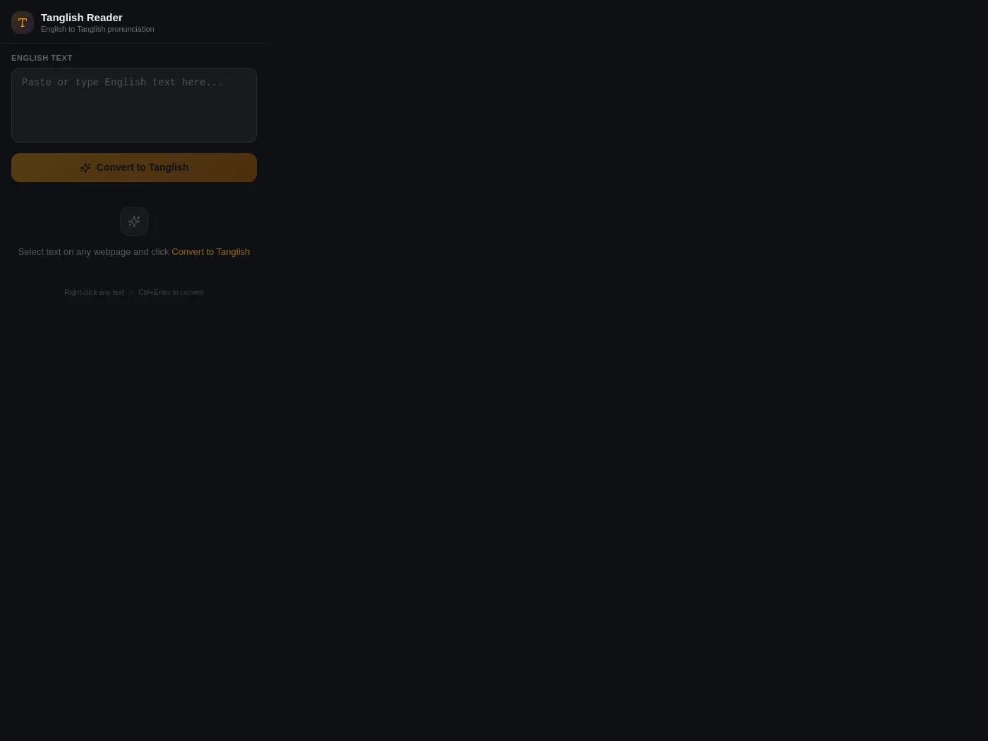 Tanglish Reader Extension