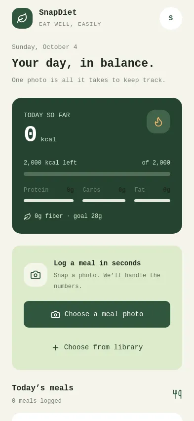 SnapDiet AI Tracker
