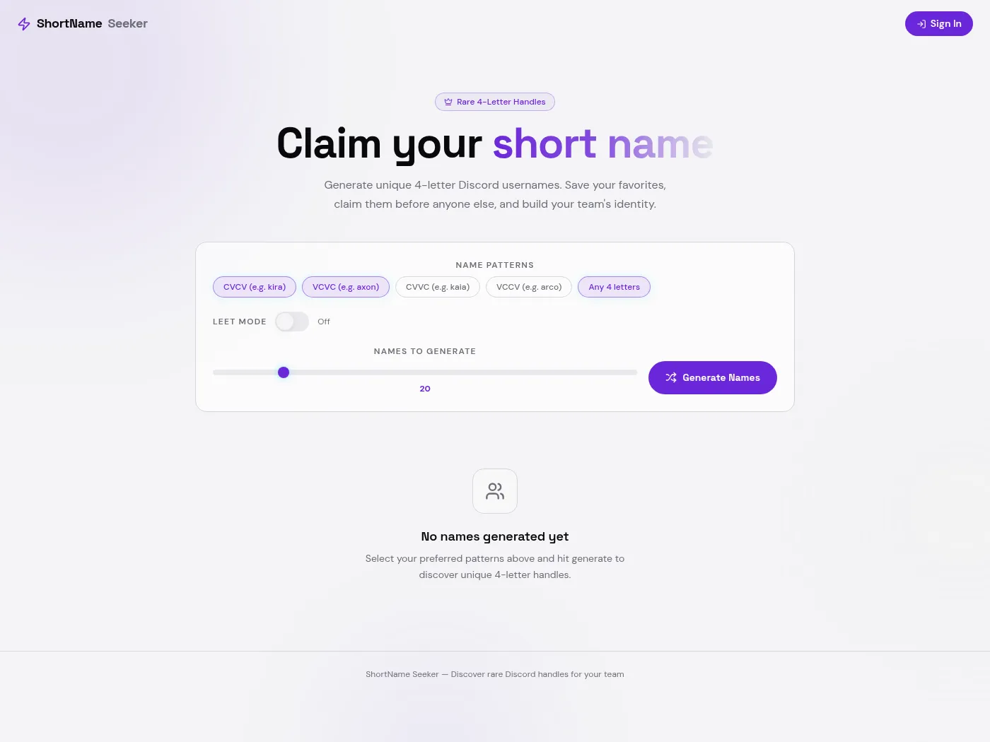 ShortName Seeker