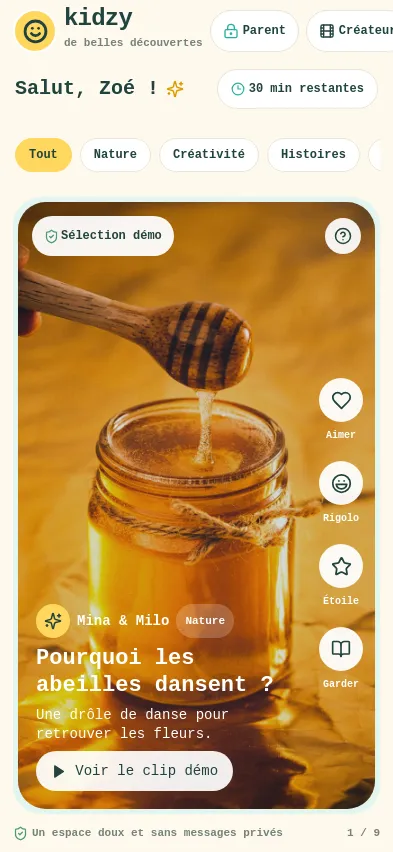 Kidzy Video App Prototype
