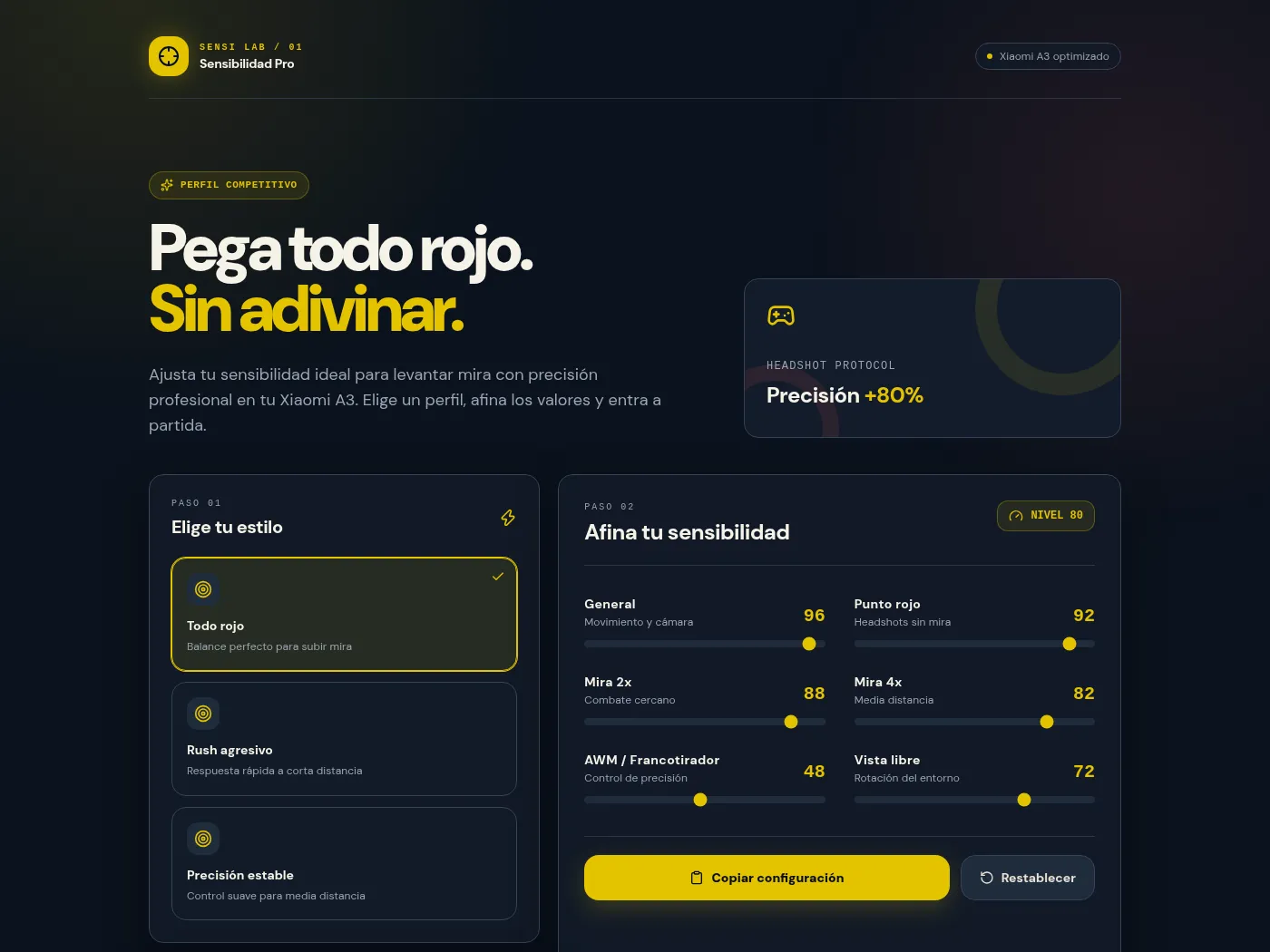 Sensibilidad Pro Free Fire