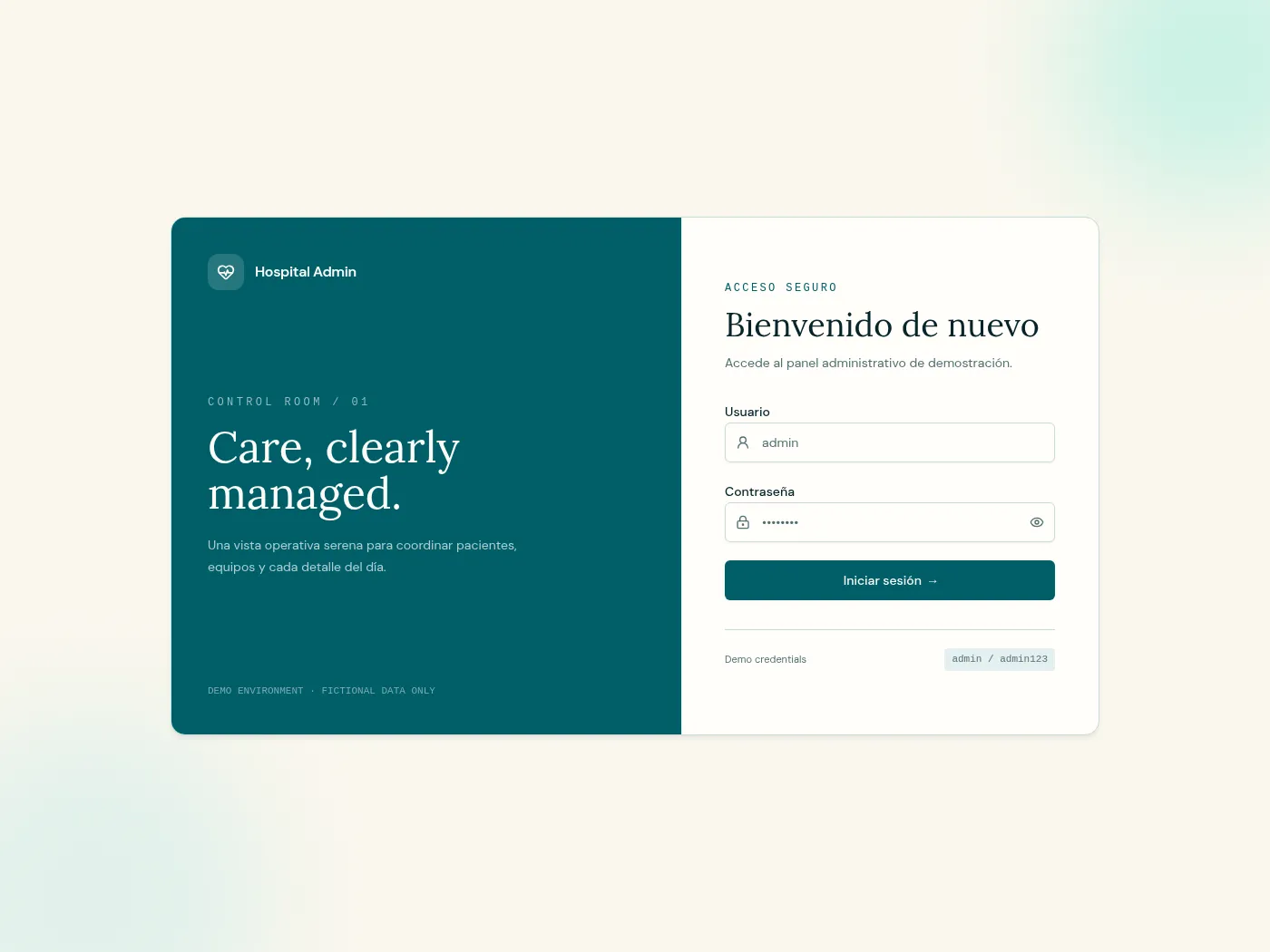 Hospital Admin Demo