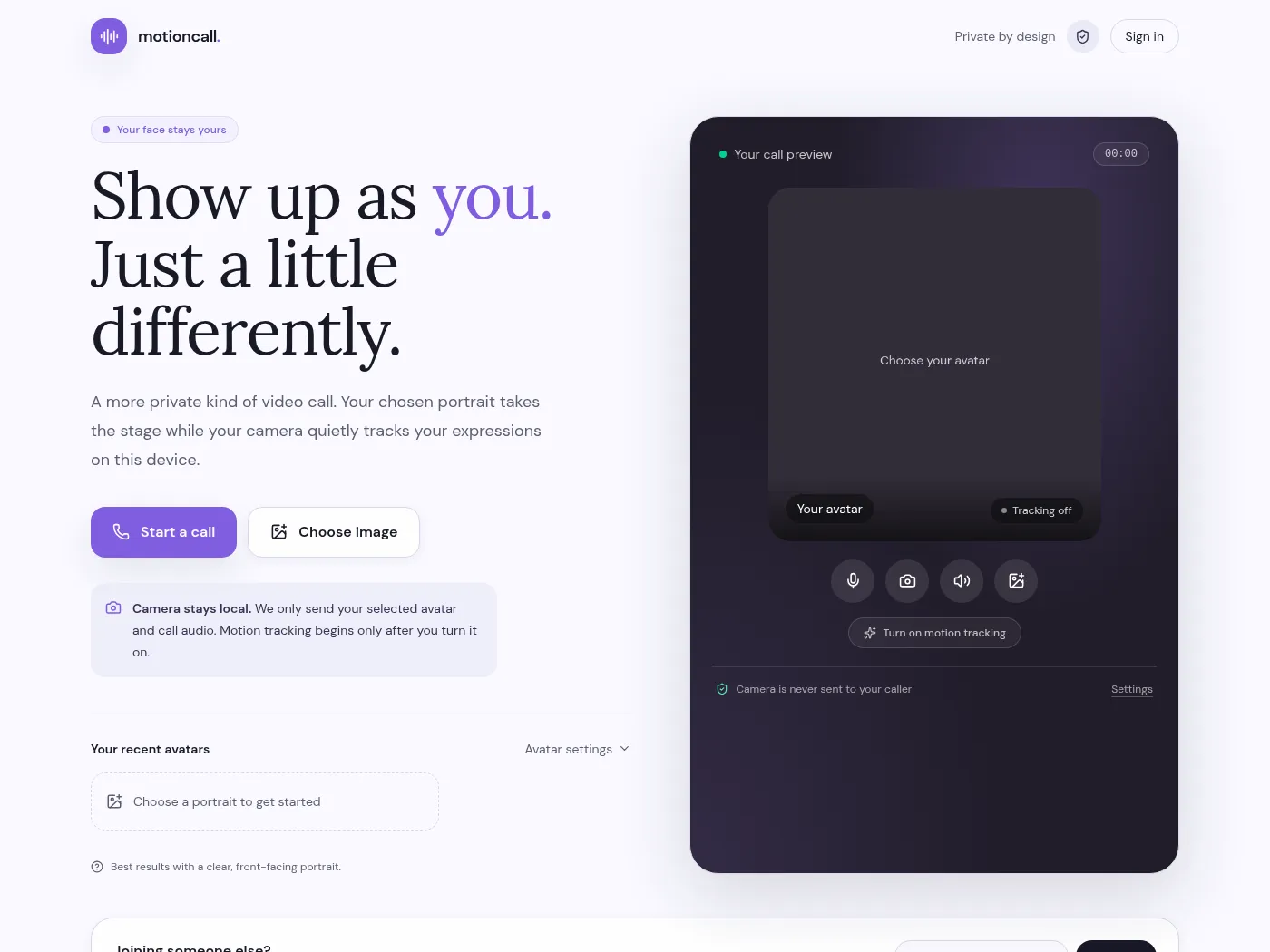 MotionCall Avatar Video Chat