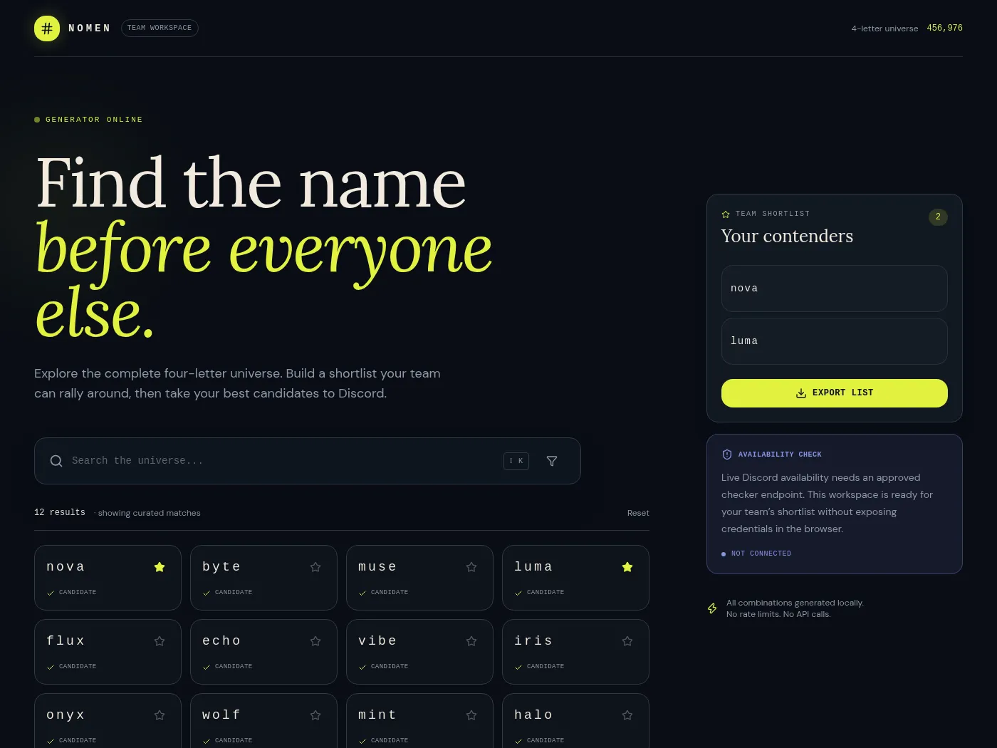 Discord Name Checker