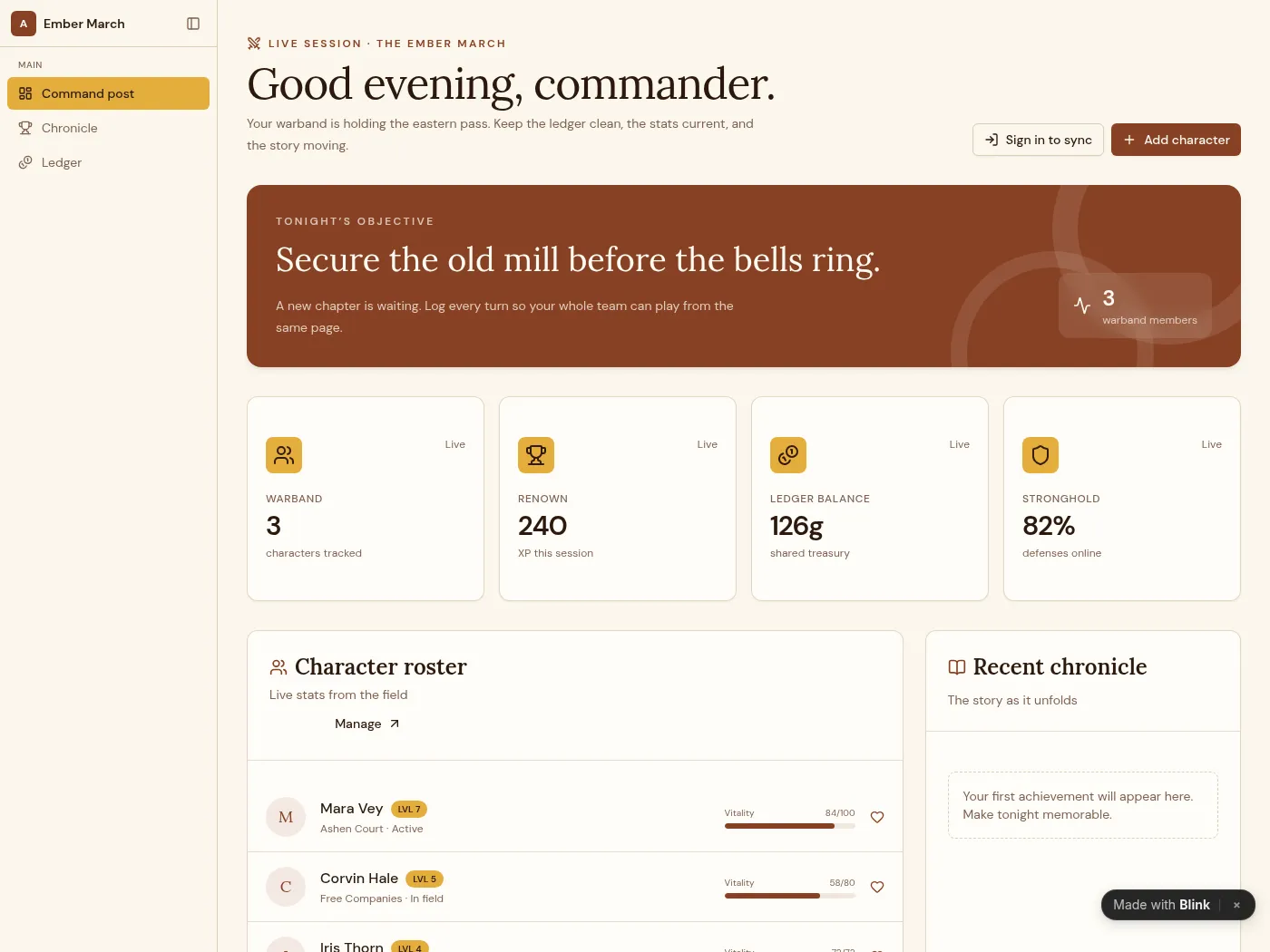LARP Live Tracker