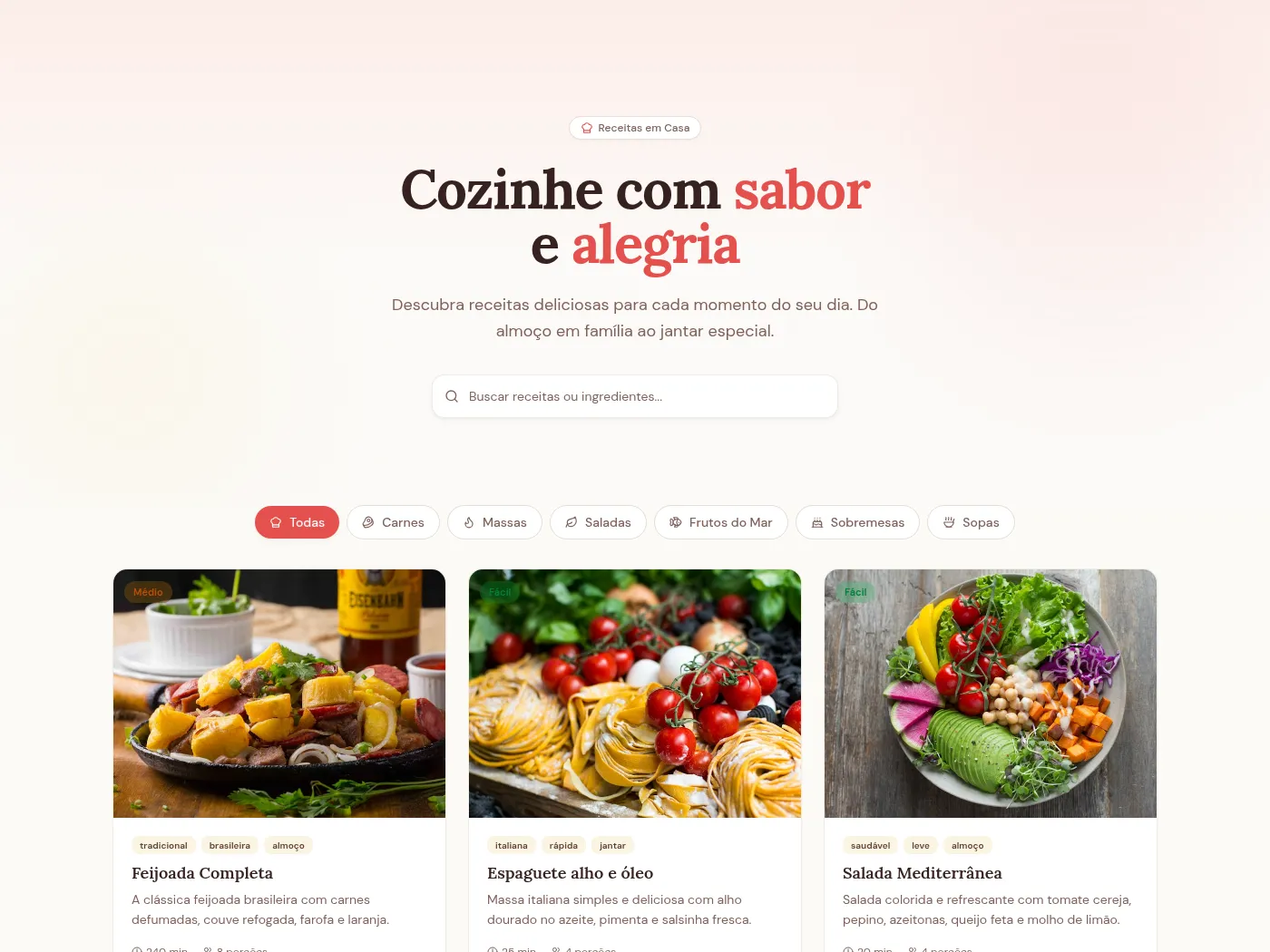 Receitas em Casa