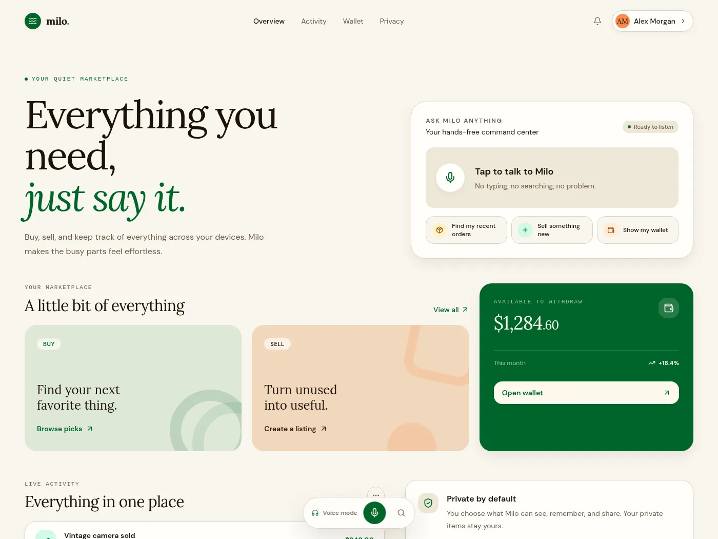 AI Hands-Free Marketplace