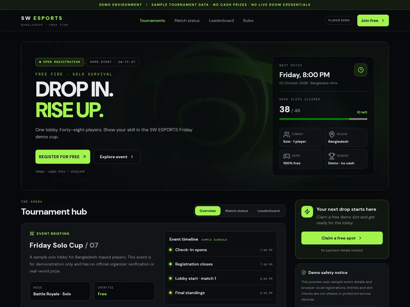 SW ESPORTS Demo Portal