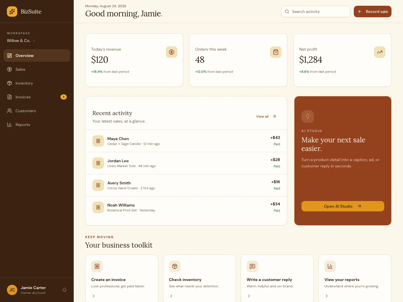 BizSuite AI Assistant
