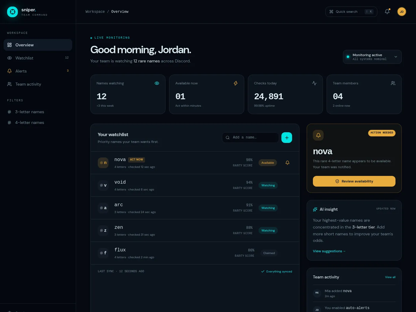 Discord Name Sniper